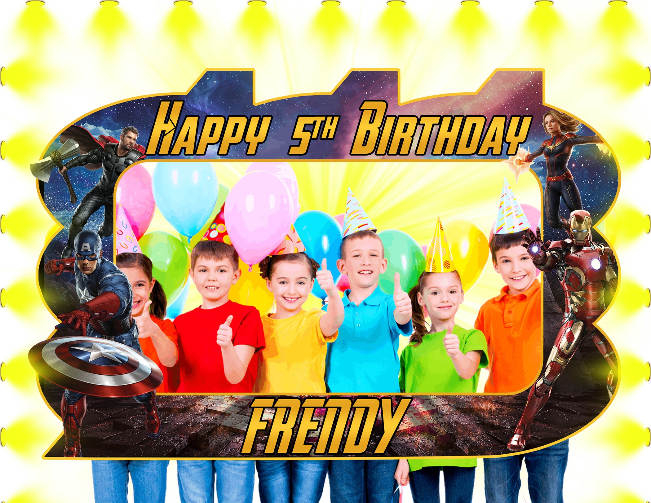 Avengers Photo Booth Frame, Avengers Birthday Photo Booth Frame ...