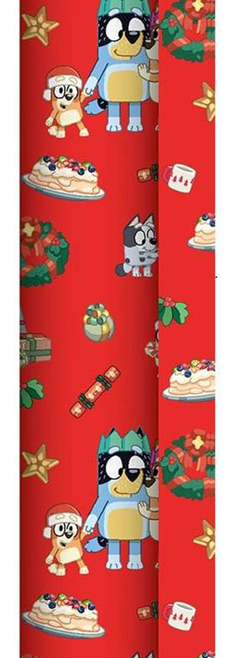 Bluey Christmas Gift Red Wrapping Paper 3 Metres - Etsy