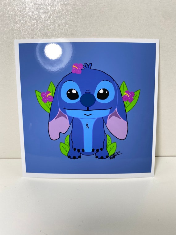 Stitch Cute Art Print | Etsy