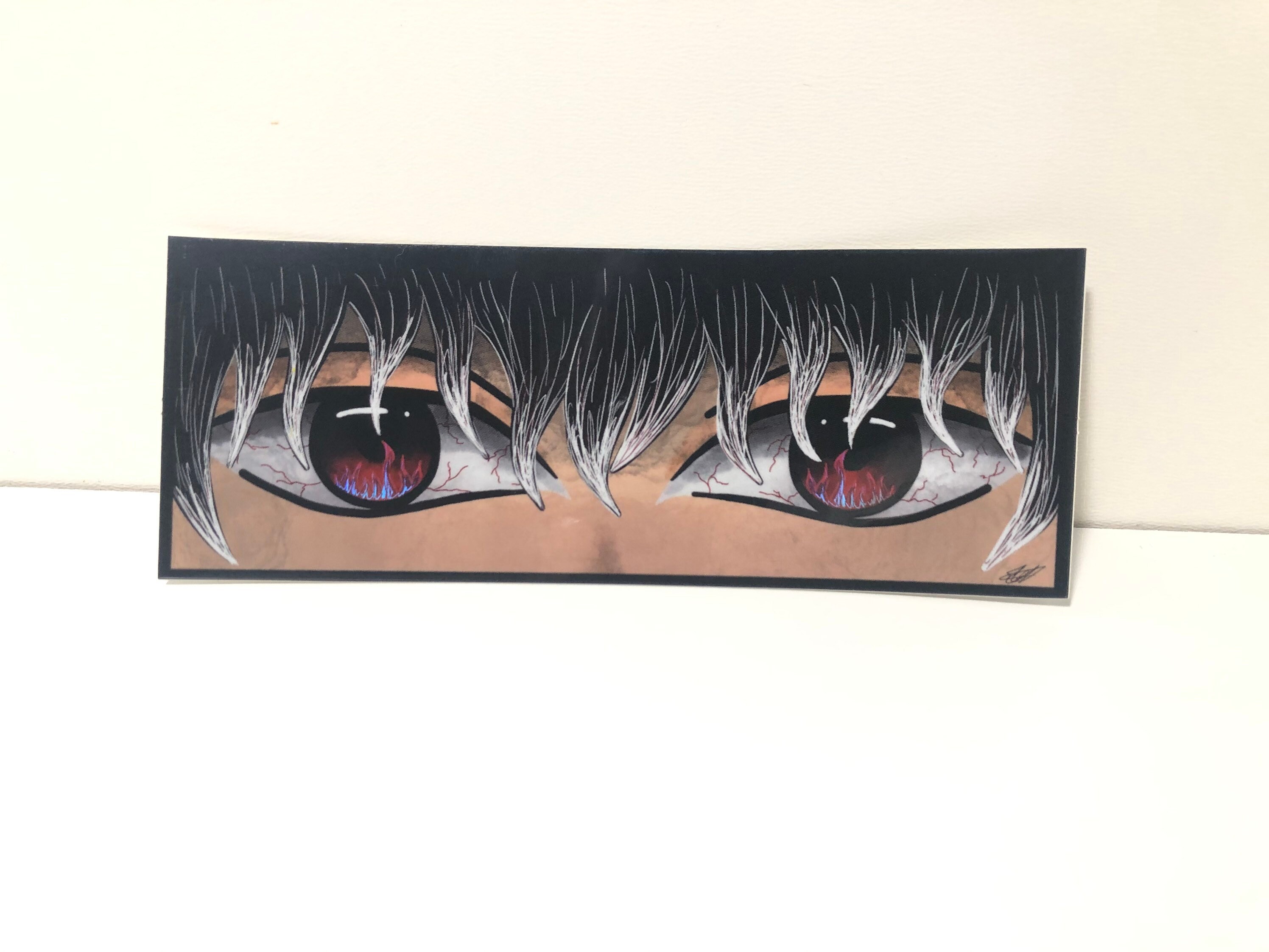 Red Anime Holographic Eyes Sticker - Etsy