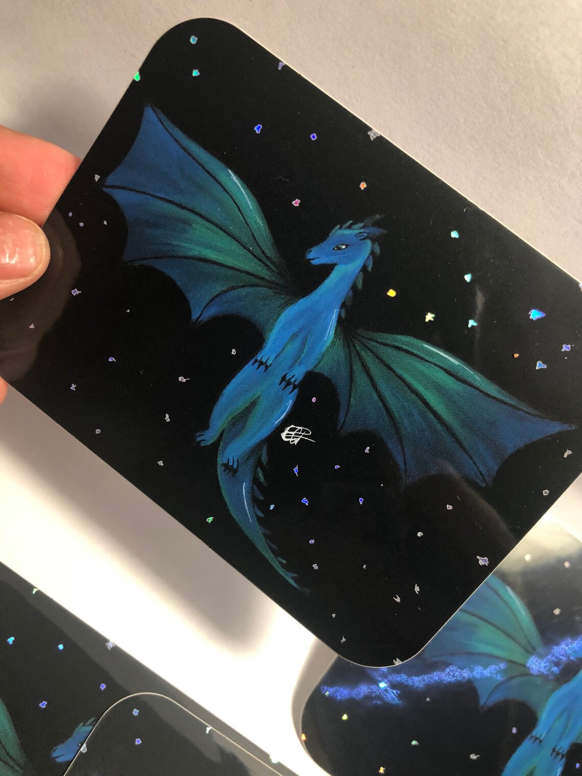 Blue Dragon, Vinyl Sticker, Holographic - Etsy