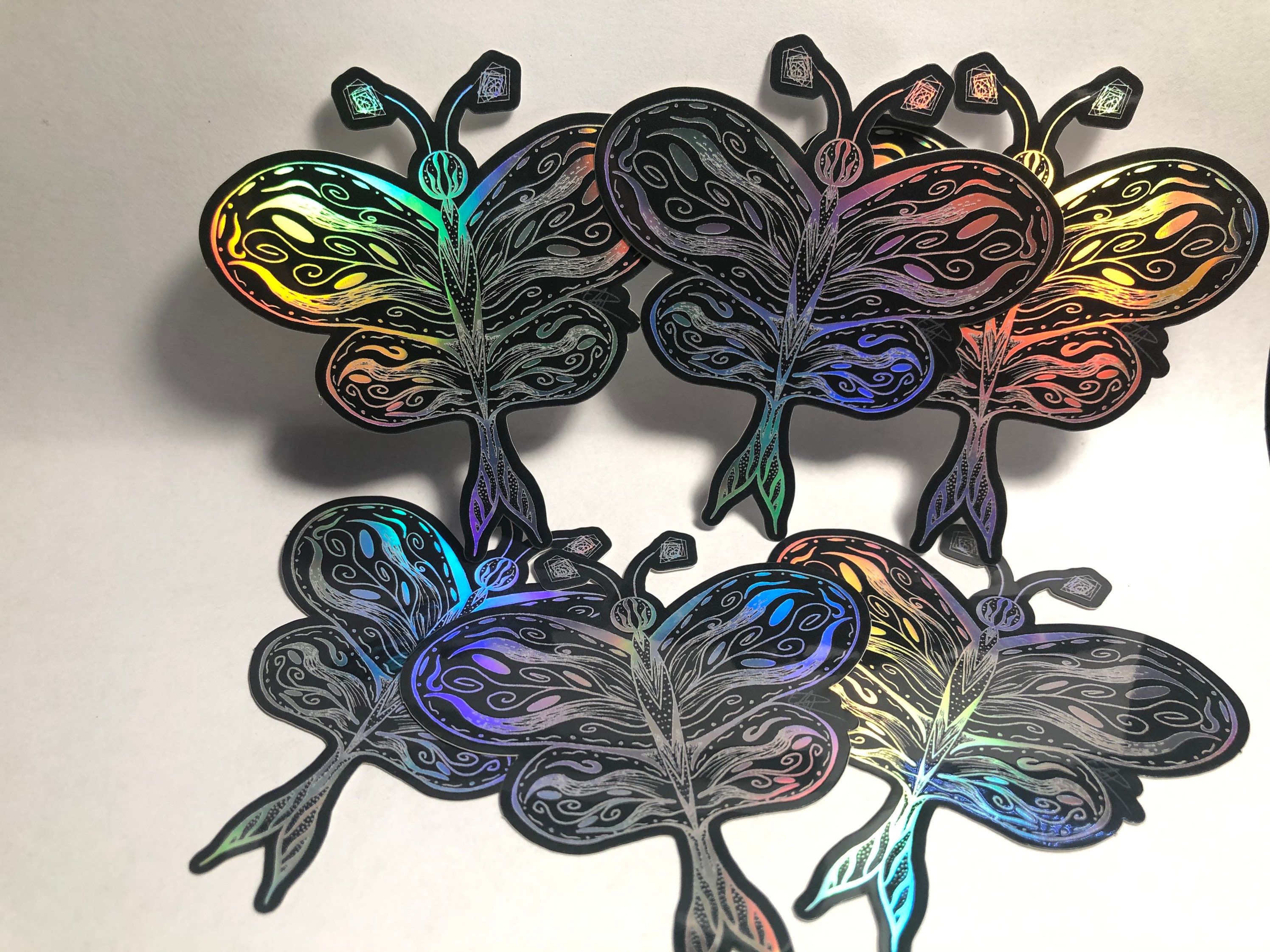 Holographic Butterfly With Signature Sticker - Etsy Norway