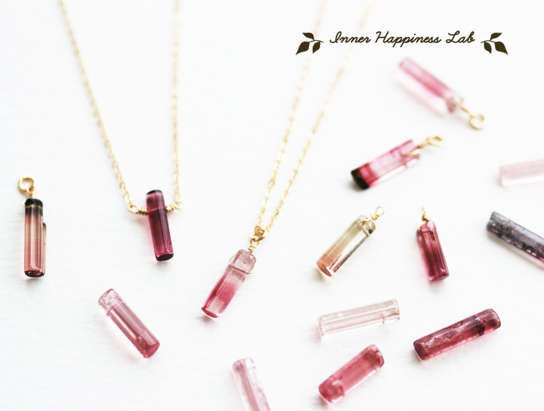 Rosa Turmalin Halskette, Turmalin Stab, rosa Turmalin Schmuck ...