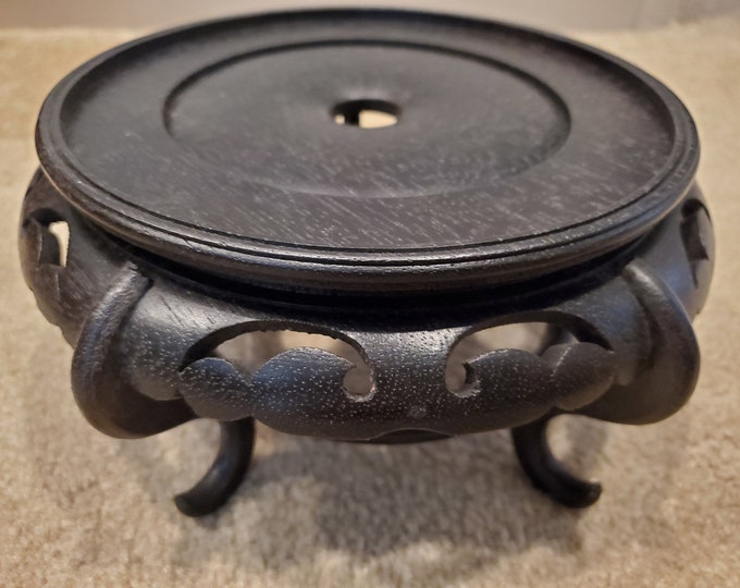 Vintage Asian Round Rosewood Riser, Stand Base, Display or Pedestal ...