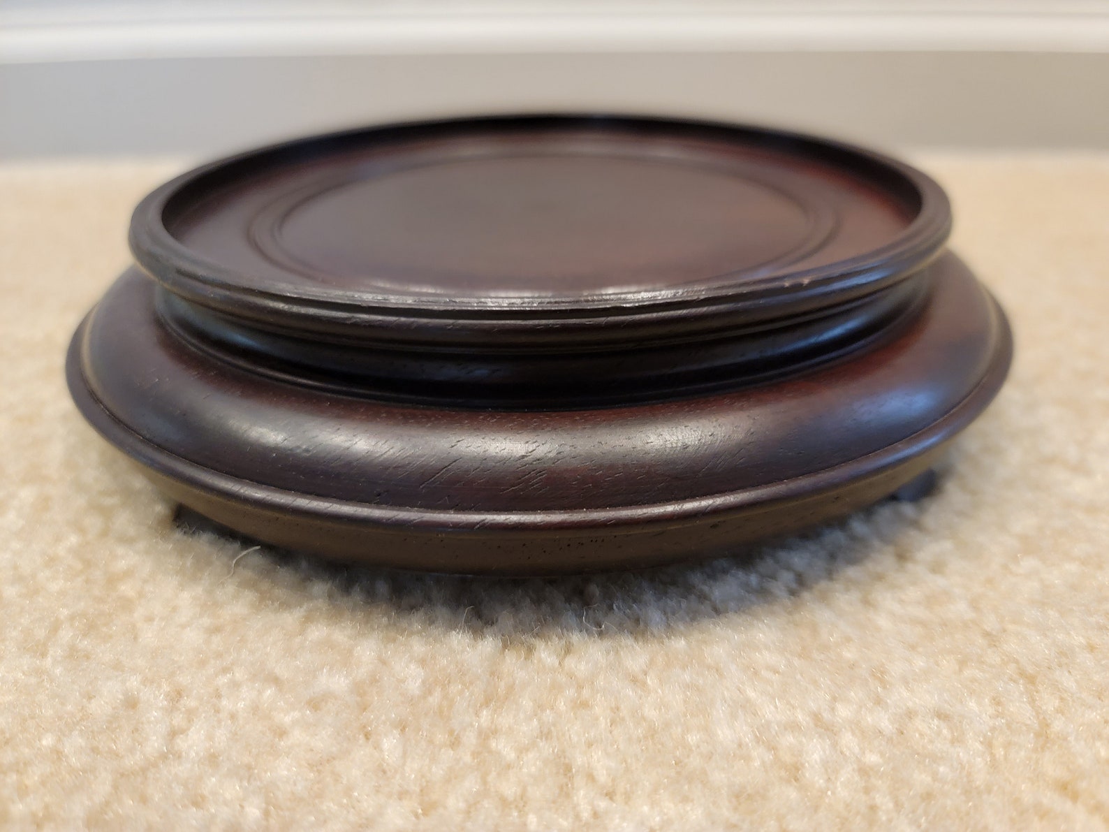 Vintage Asian Round Hardwood Riser, Stand Base, Display Stand, Pedestal ...