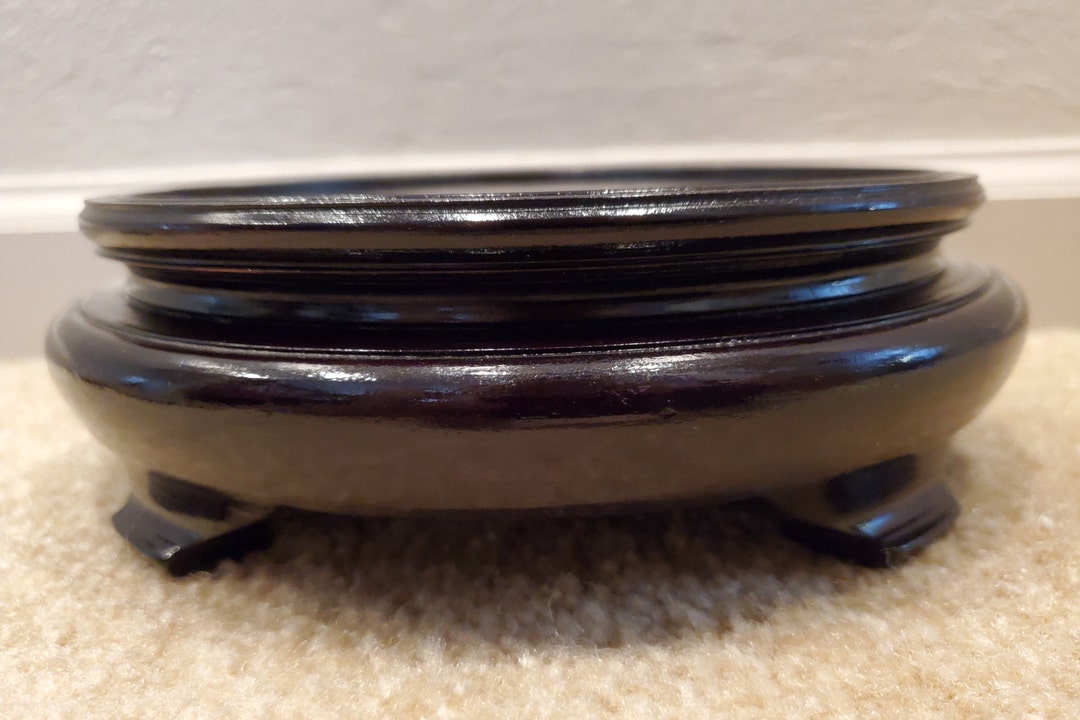 Vintage Asian Round Black Riser, Stand Base, Display Stand, Pedestal ...
