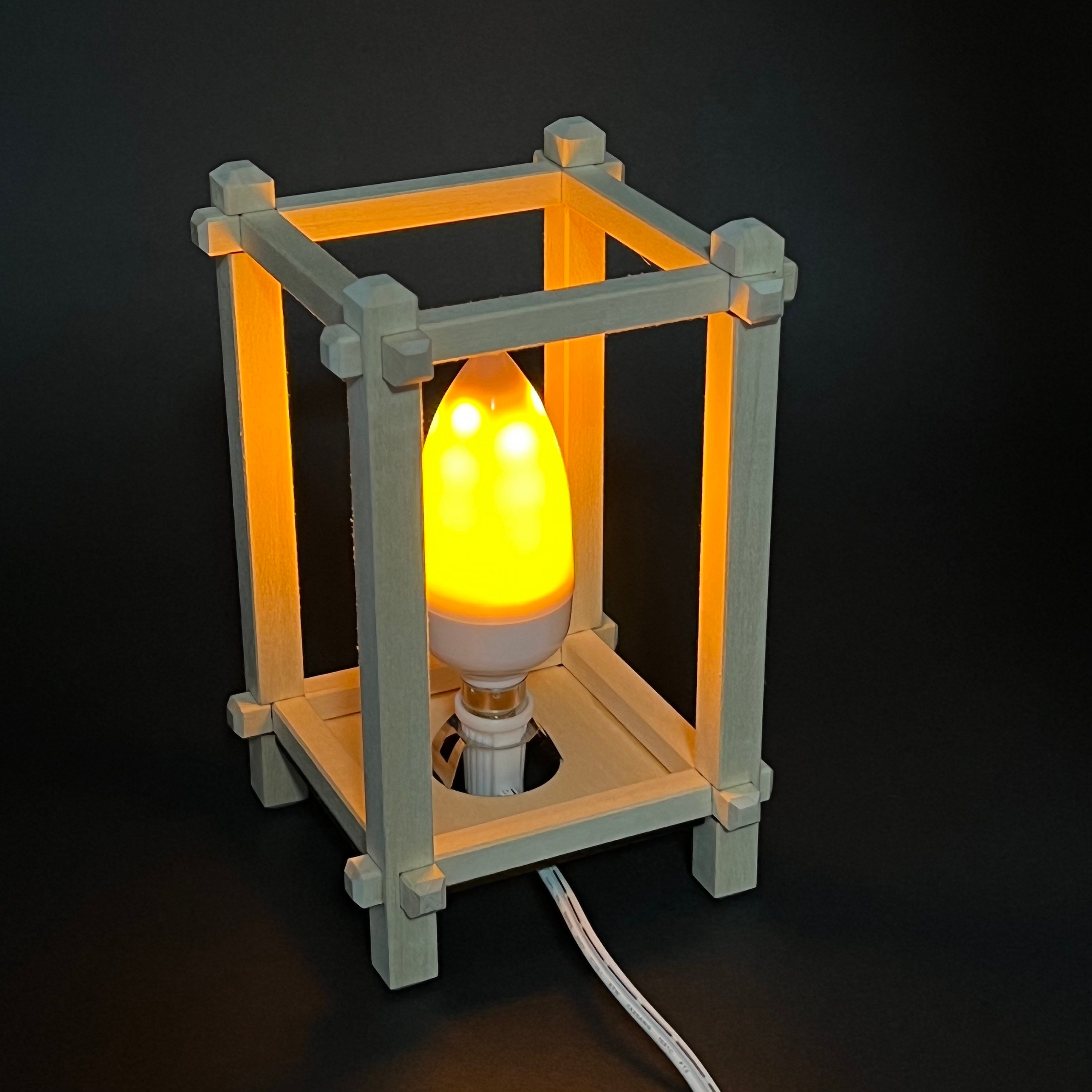Mini Shoji Japanese Lantern With Swappable Laser Etched Tea Lamp Insert ...