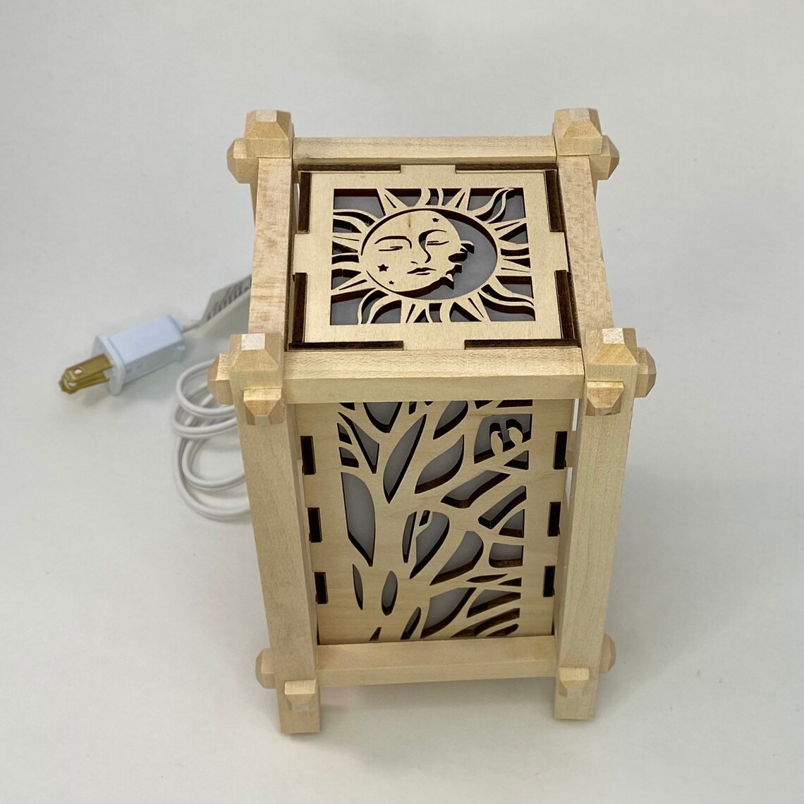 Mini Shoji Japanese Lantern With Swappable Laser Etched Tea Lamp Insert ...