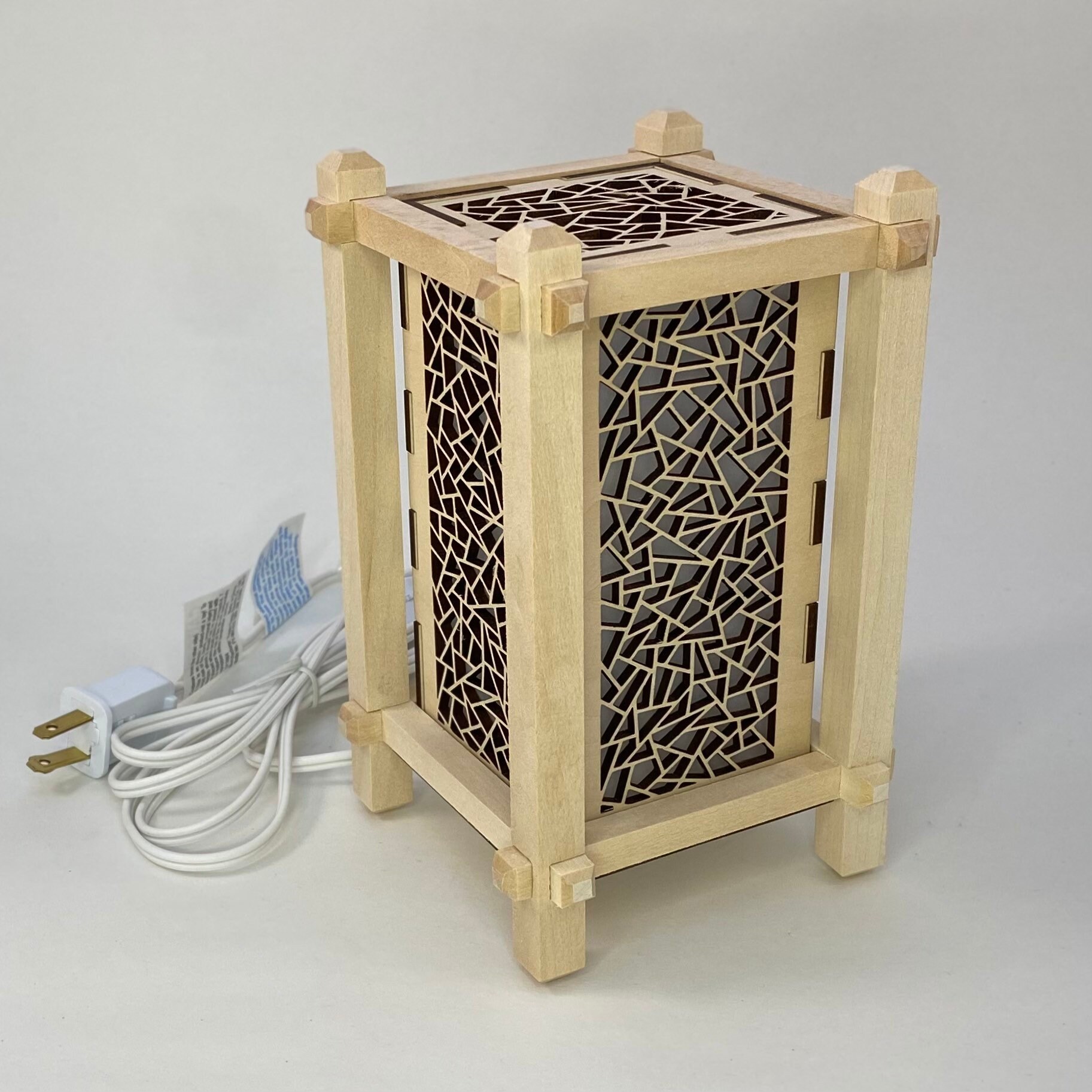 Mini Shoji Japanese Lantern With Swappable Laser Etched Tea Lamp Insert ...