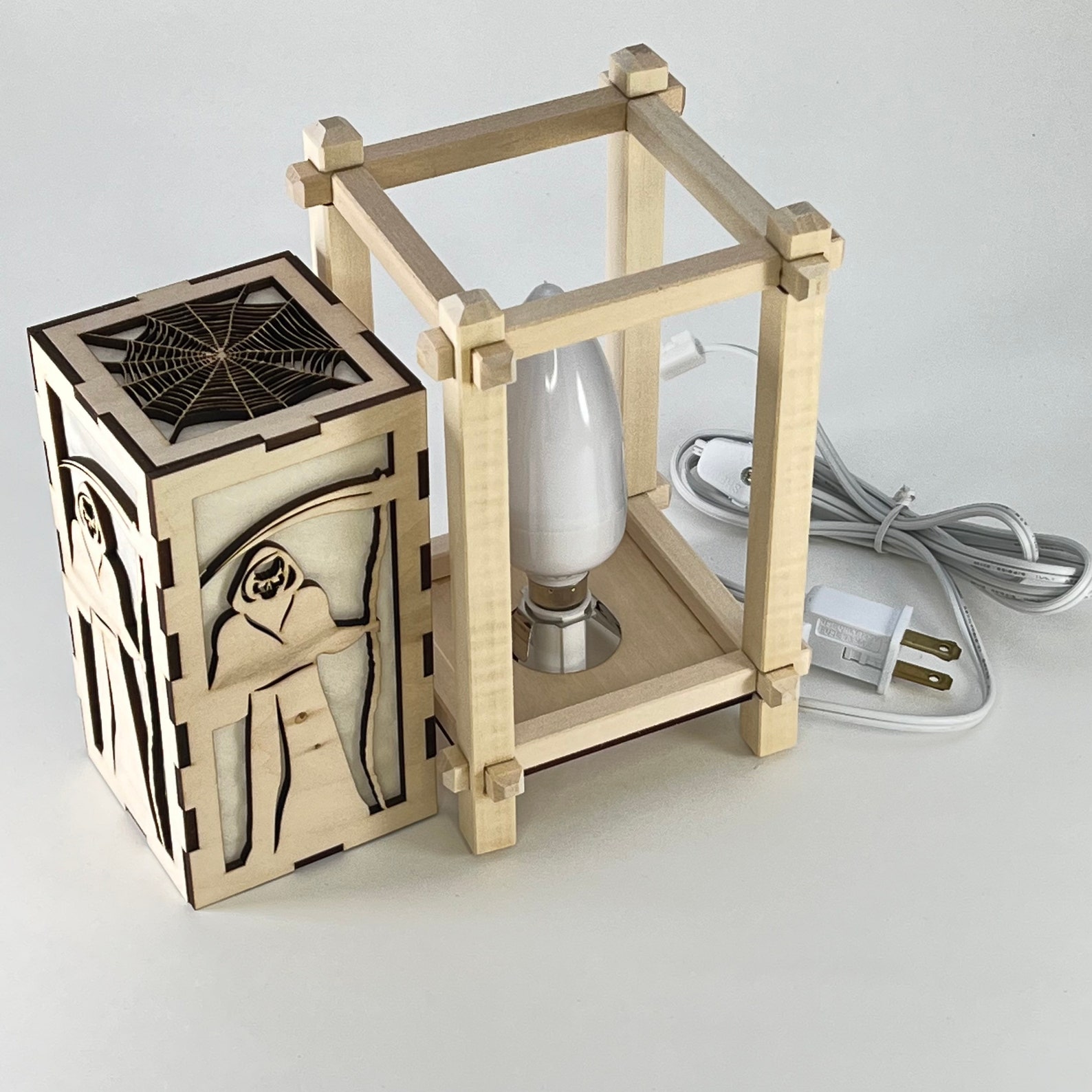 Halloween Grim Reaper Mini Shoji Japanese Lantern With Swappable Laser ...
