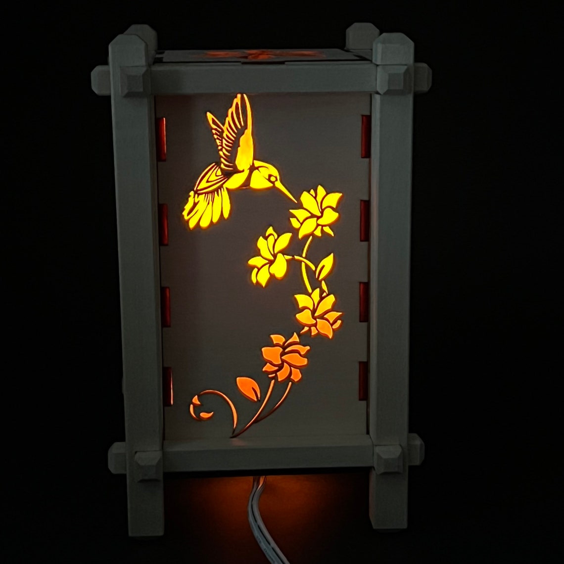 Mini Shoji Japanese Lantern With Swappable Laser Etched Tea Lamp Insert ...
