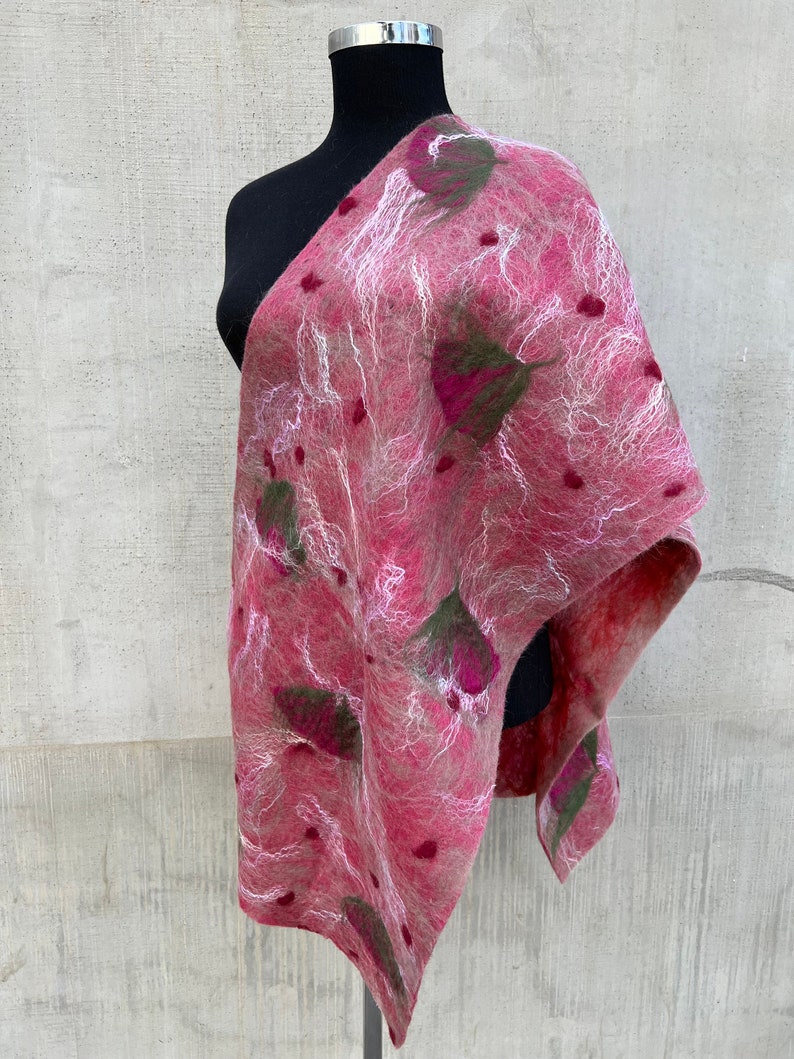 Felt Scarf With Flowers/the Best Gift/handmade Scarf /wool Scarf ...