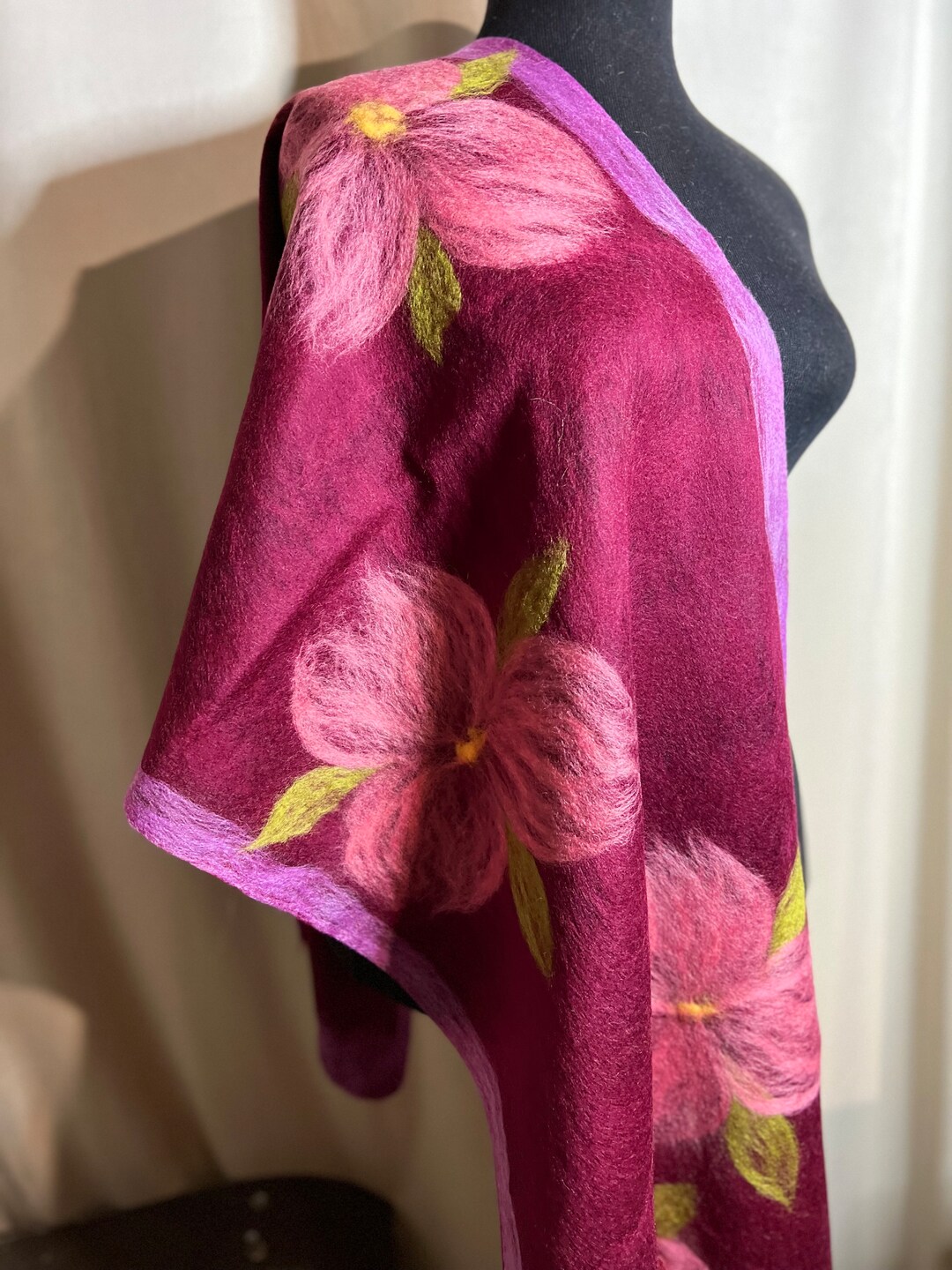 Nuno Felt / Wool Silk Felt Scarf/gift for Women /handmade Felted /silk ...