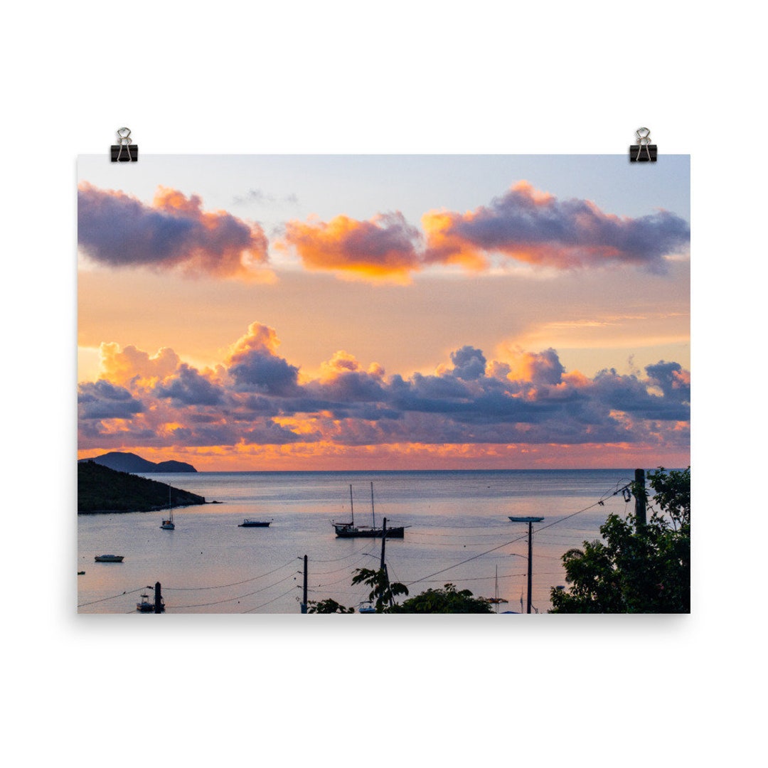 Coral Bay St John USVI Print Poster Tropical Decor Wall Art Virgin ...