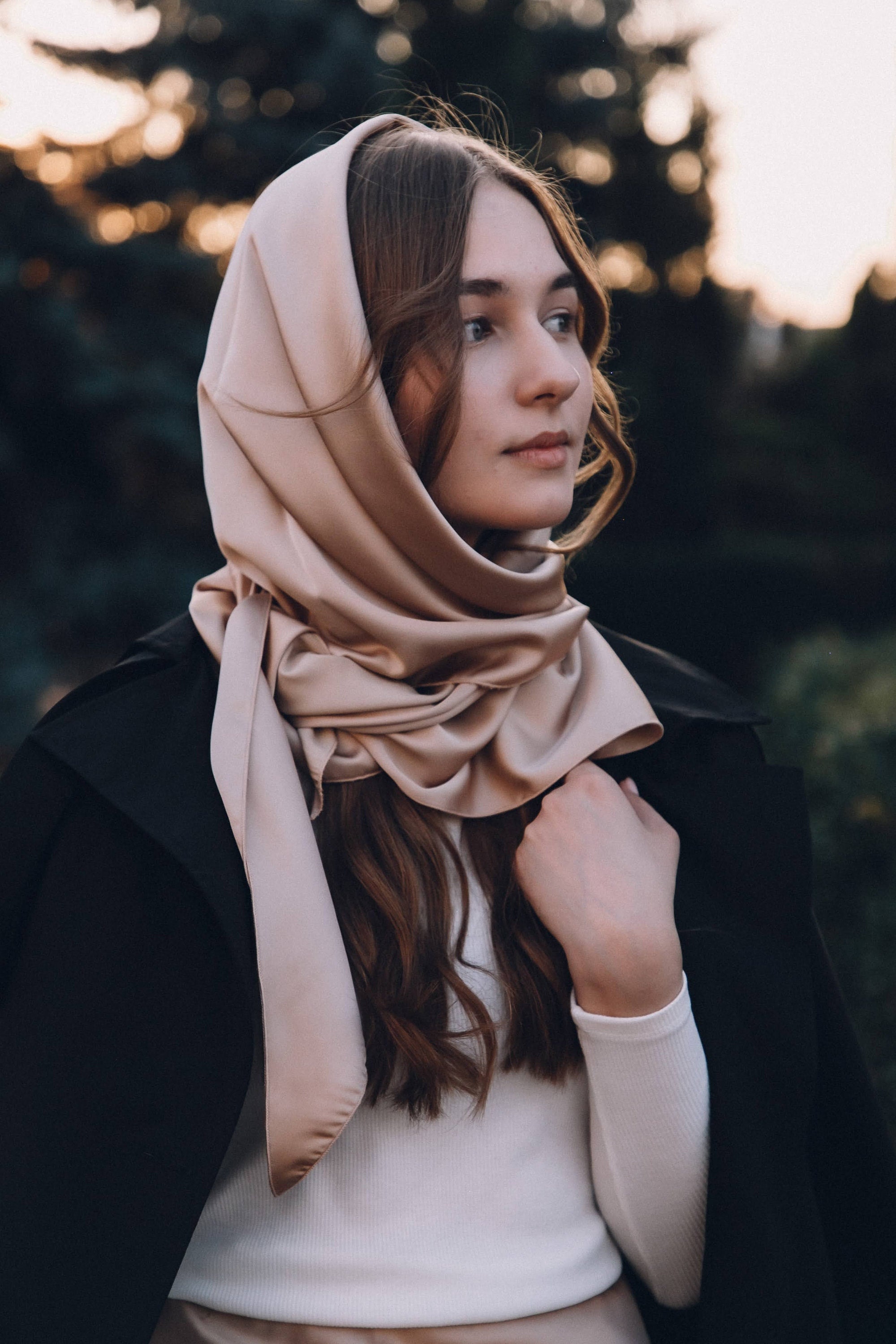 Soft Silk Head Scarf, Handmade Head Covering for Women - Etsy