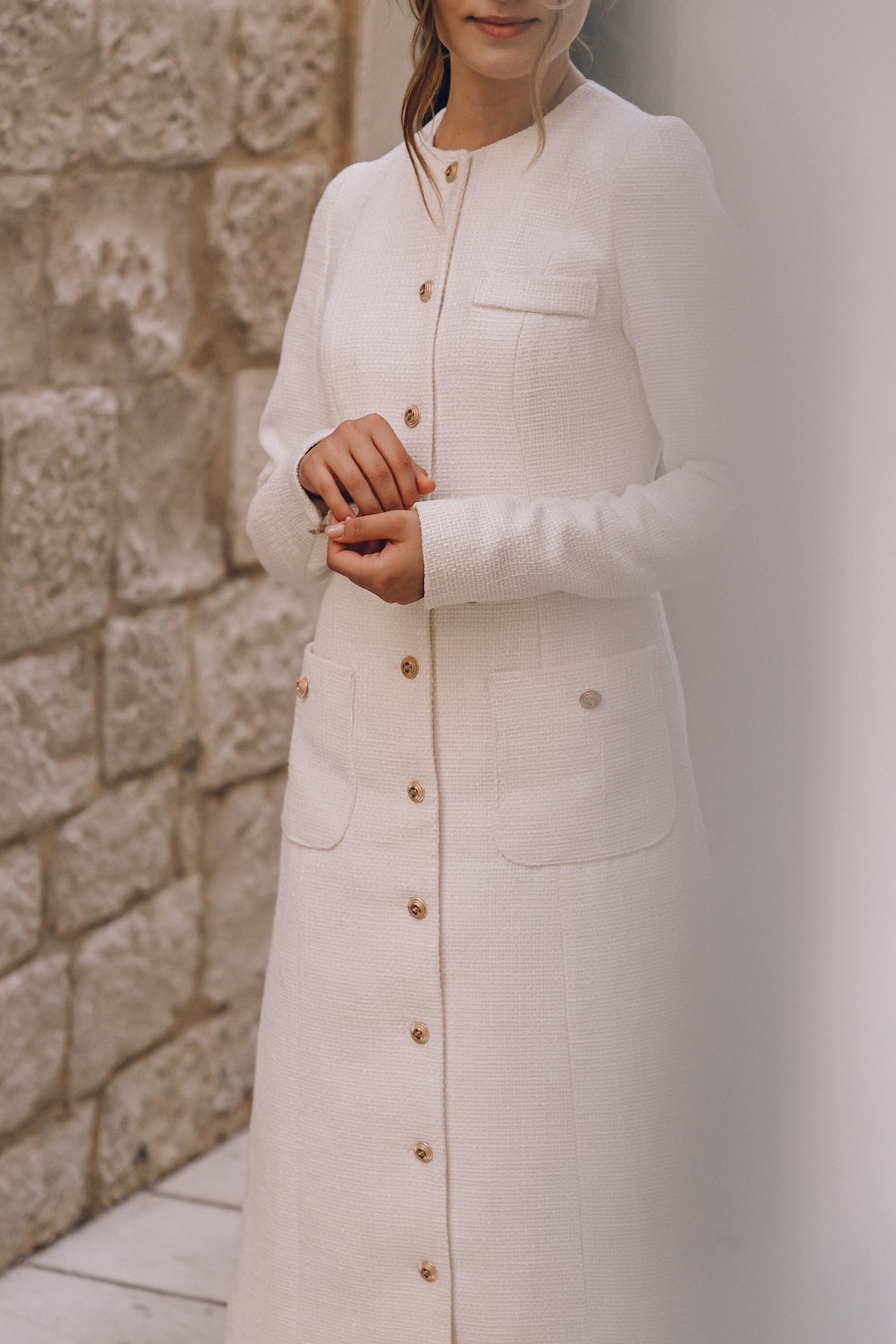 Classic Tweed Dress for Special Occasions, Tweed Elegant Dress for ...