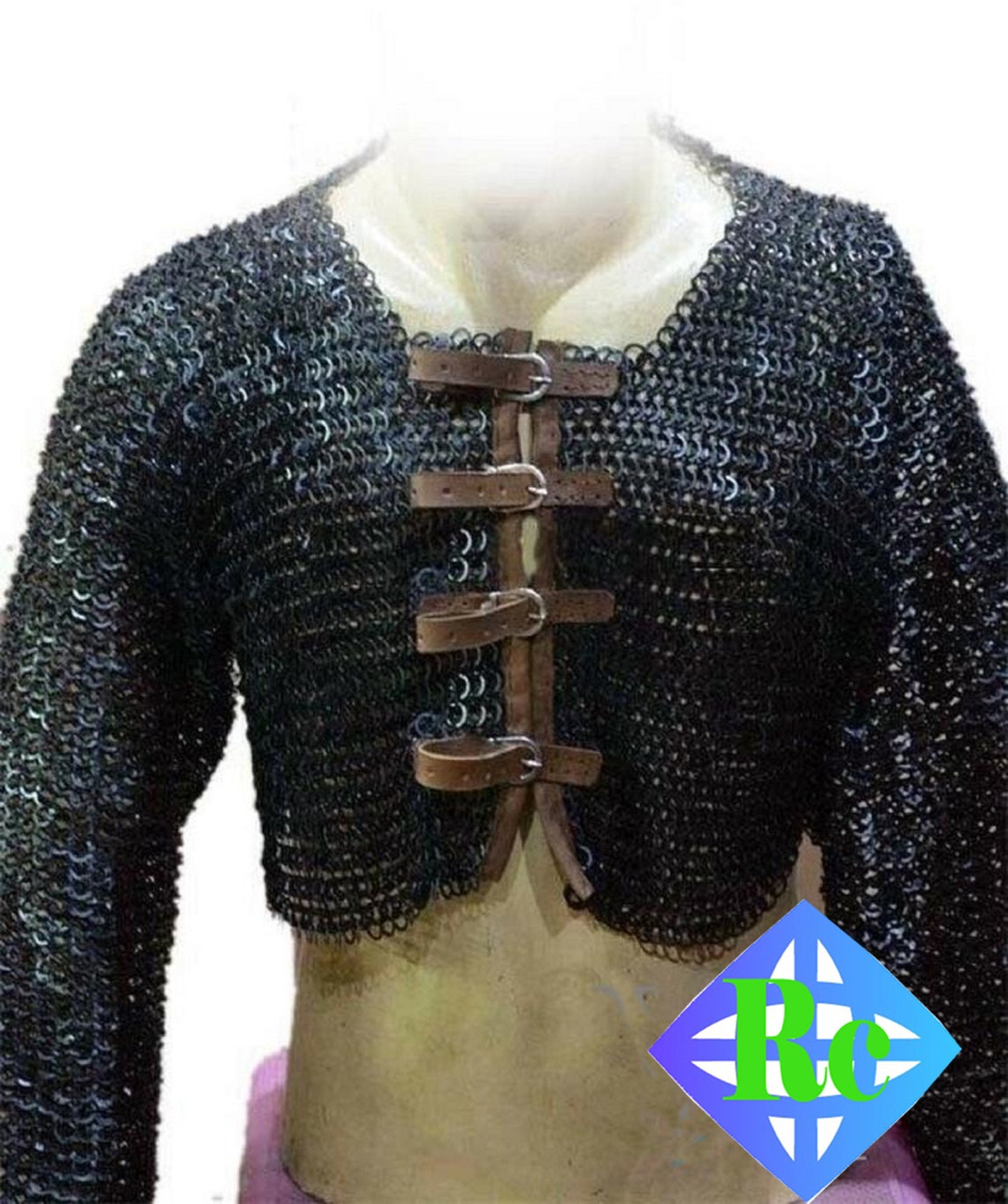 Chain Mail Half Shirt Flat Riveted With Solid Rings Chain Mail - Etsy UK