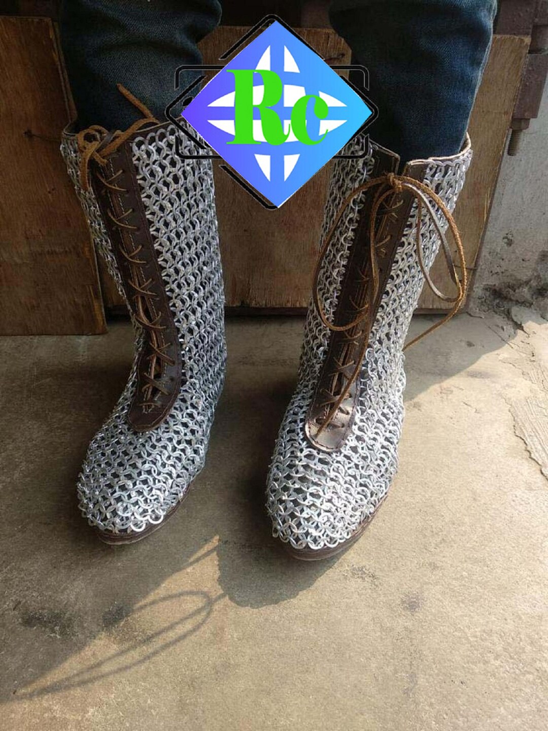 Chain Mail Shoes9 Mm Flat Ring With Soiled Ring Riveted - Etsy