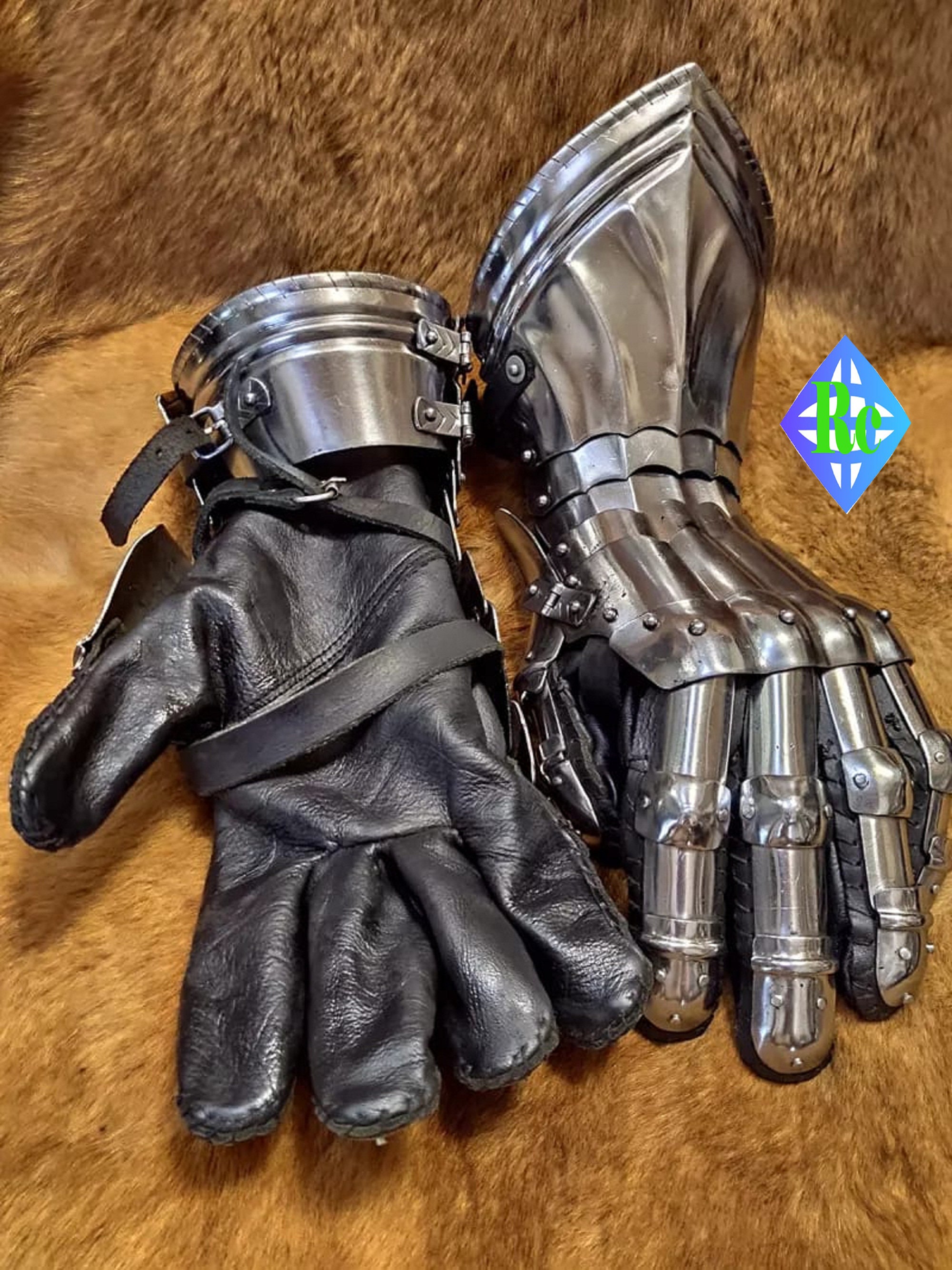 Gothic Armored Medieval Polished Knights Gauntlets . Gothic | Etsy