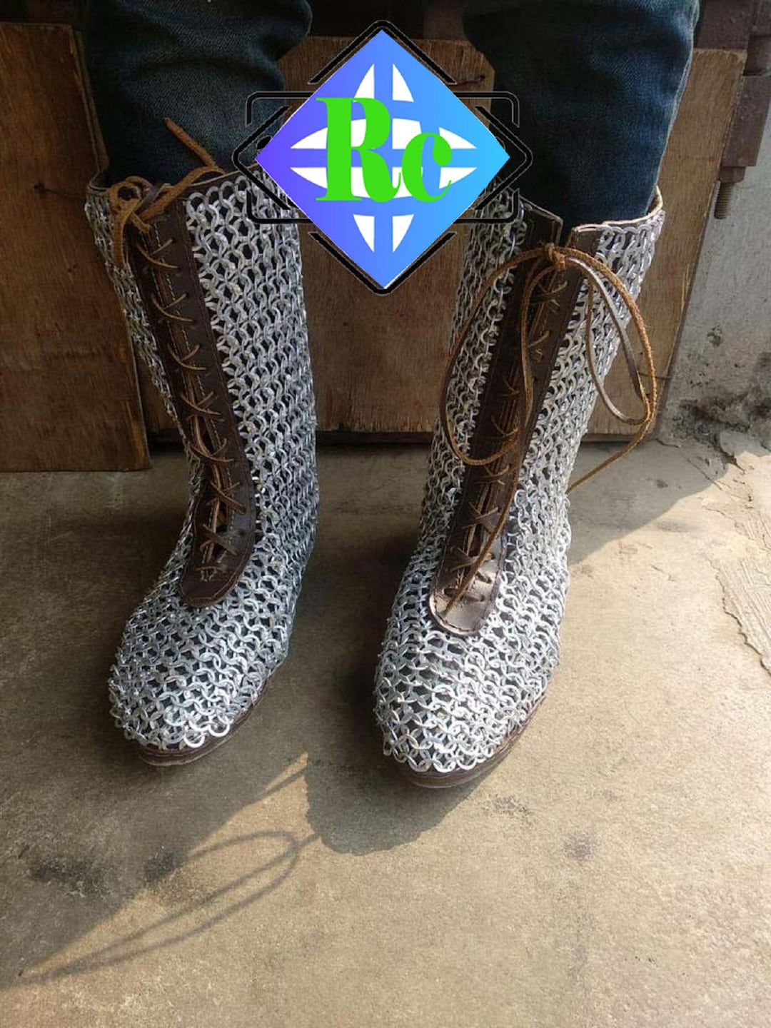 Chain Mail Shoes Chainmail Boot 9 Mm Flat Ring Riveted Ring - Etsy