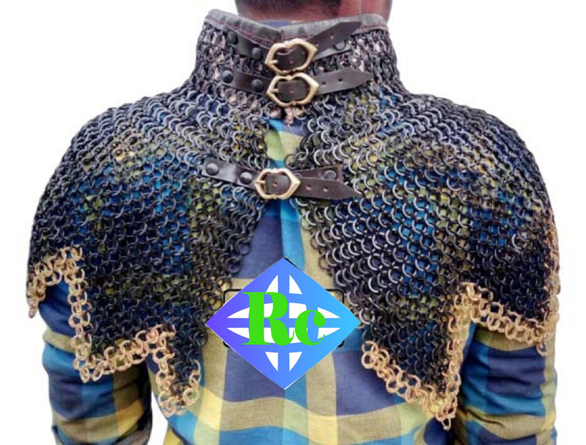 Chain Mail Collar neck Protection 9 MM Flat Riveted With - Etsy