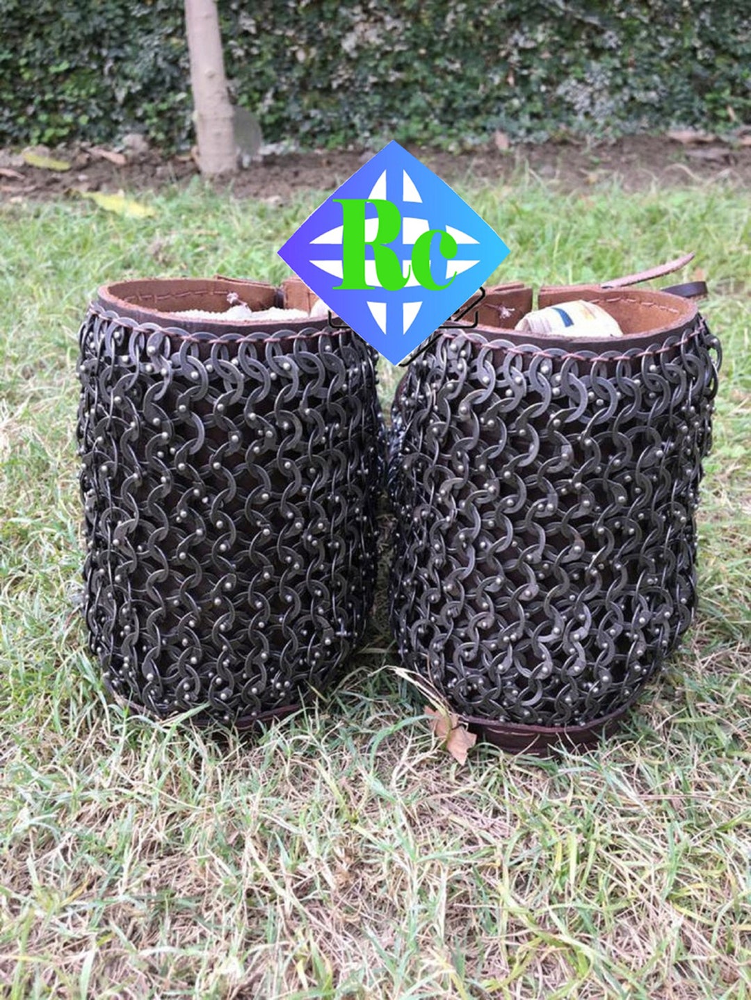 Leather Chain Mail Shoes, 9 Mm Flat Ring All Ring Dome Riveted ...