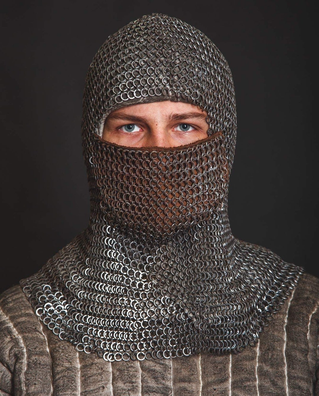 Chain Mail Coif, 9MM Flat Riveted With Washer Coif, Chainmail Armor - Etsy