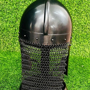 Medieval Raven Helmet , Chain Mail Battle Ready Helmet , Viking Helmet ...