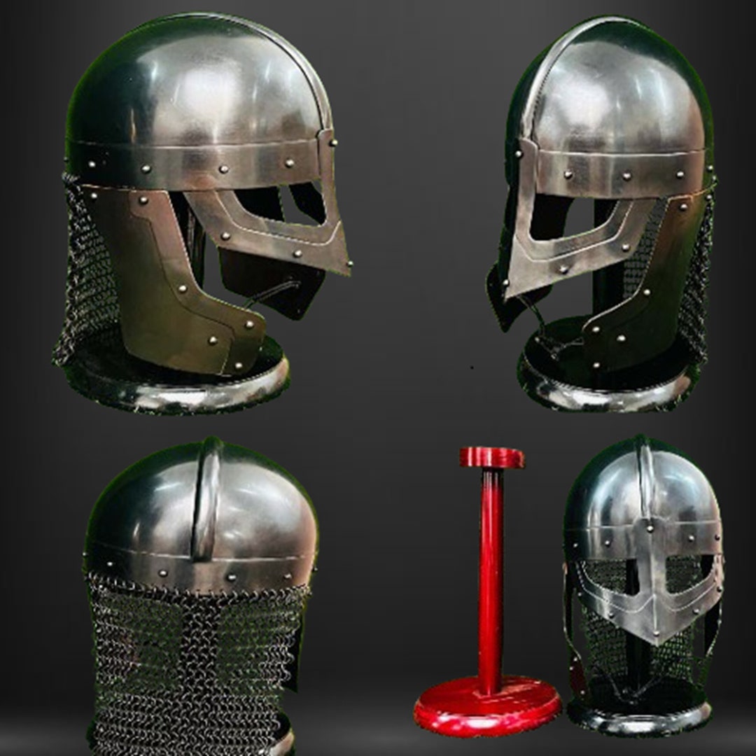 Medieval Raven Helmet , Chain Mail Battle Ready Helmet , Viking Helmet ...