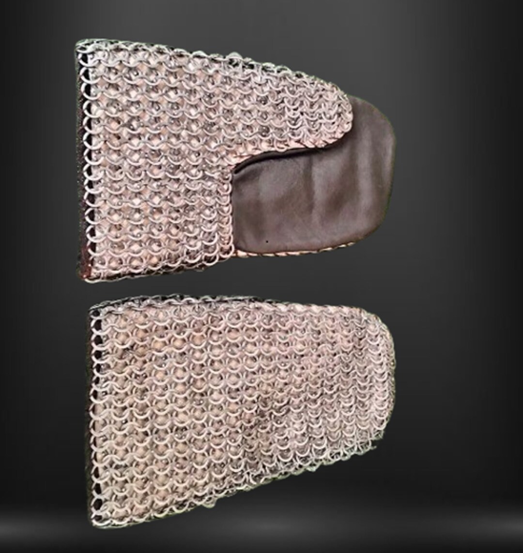 Chain Mail Mittens , Leather Grips ,chainmail Gloves , Viking Costume ...