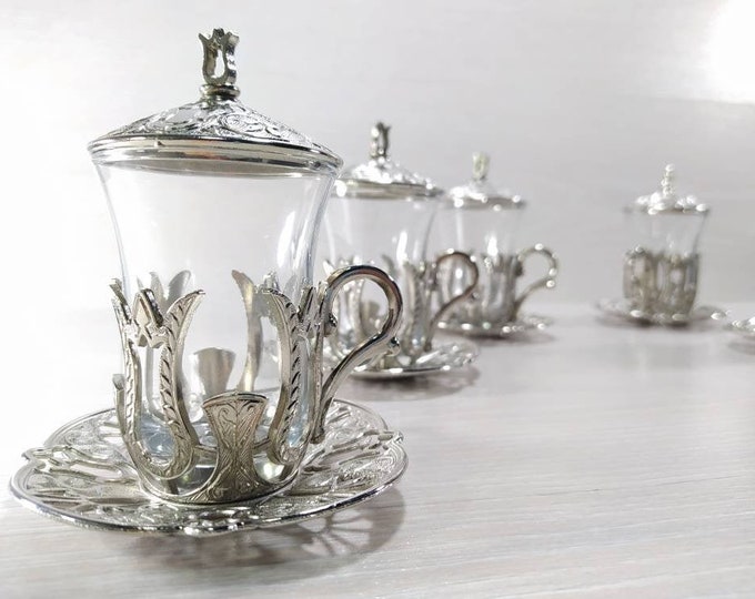 Special Design Turkish Tea Glasses Set, Turkish Tea Lover Gift, Tea ...