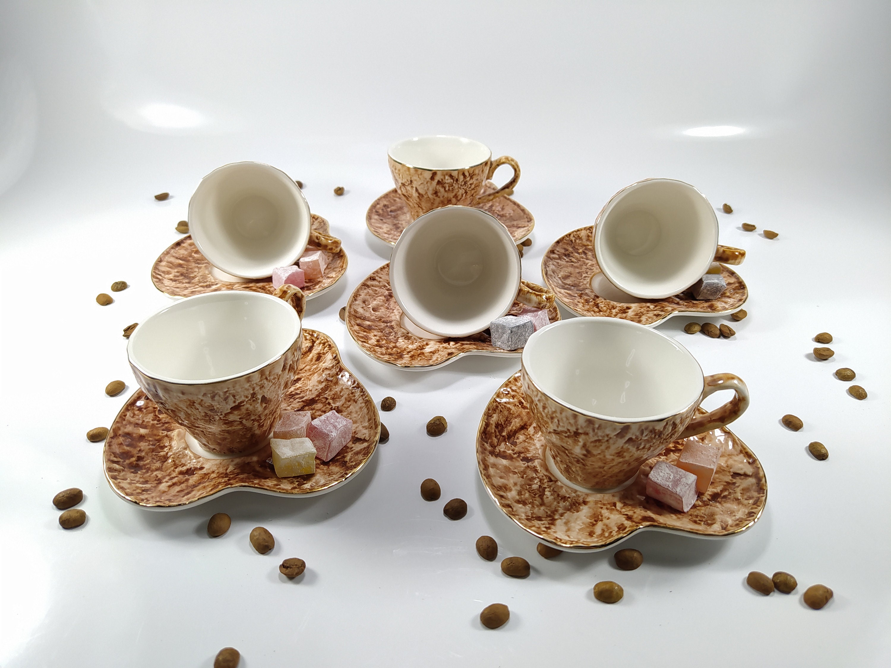 Colorful Ceramic Coffee Set Blue Red Yellow Green Coffee | Etsy