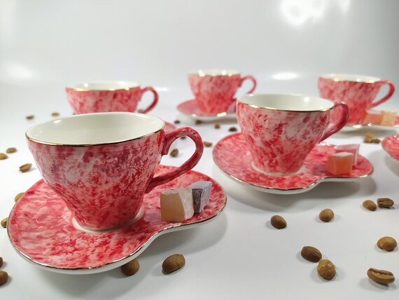 Colorful Ceramic Coffee Set Blue Red Yellow Green Coffee | Etsy