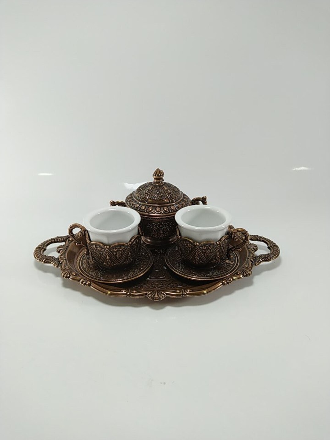 Turkish Coffee Cup Set , Arabic Qawa Cups , Copper Colour Coffee Set ...