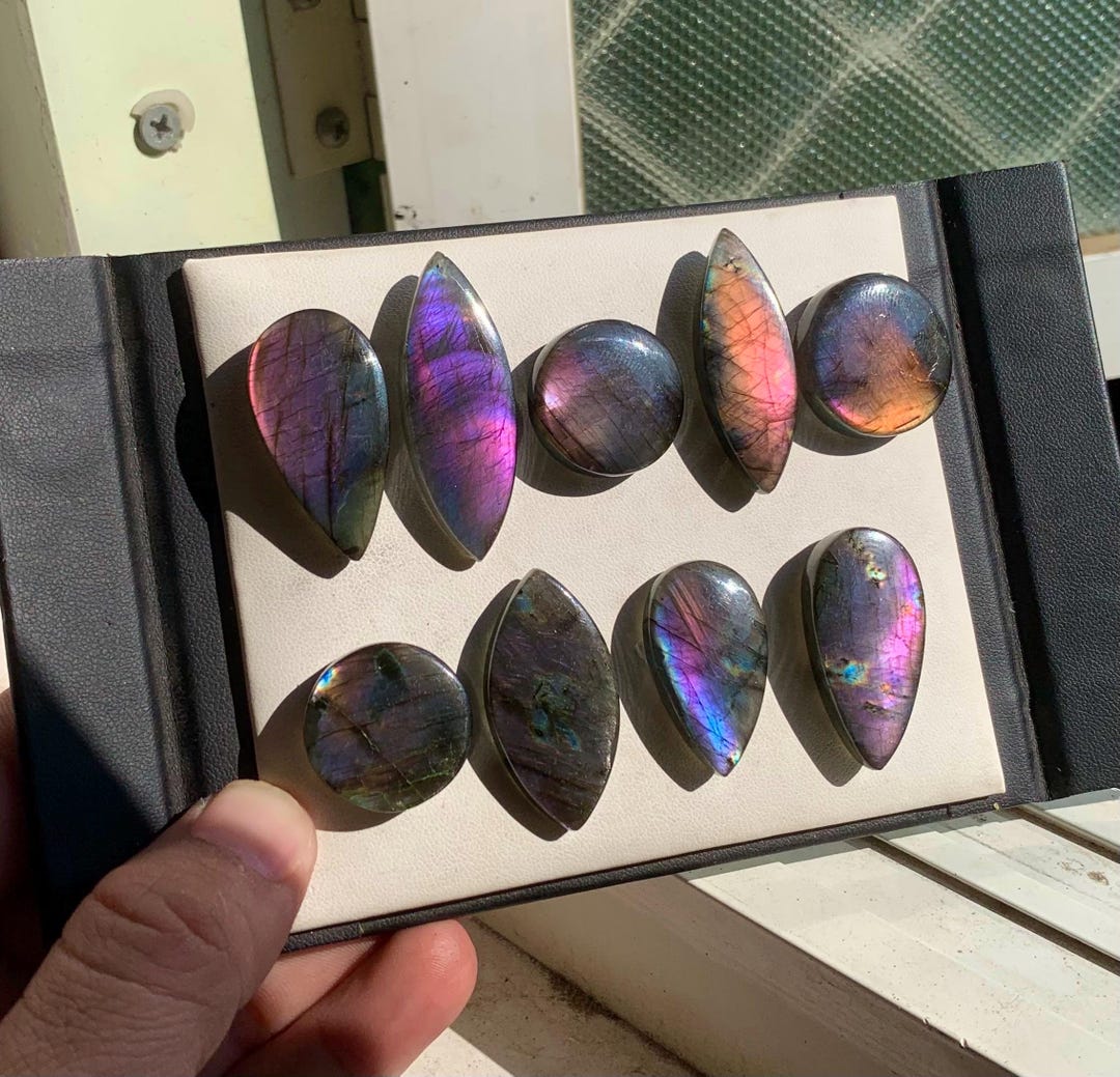 Rare Purple High Flash Labradorite Cabochon Mixed Shape Iridescent ...