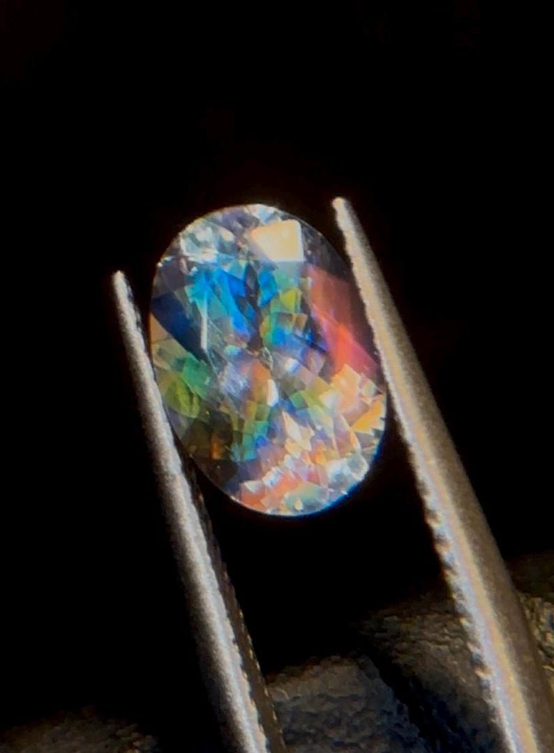 AAA+ Loop Clean Madagascar Rainbow Moonstone Faceted Oval Gemstone (9 X ...