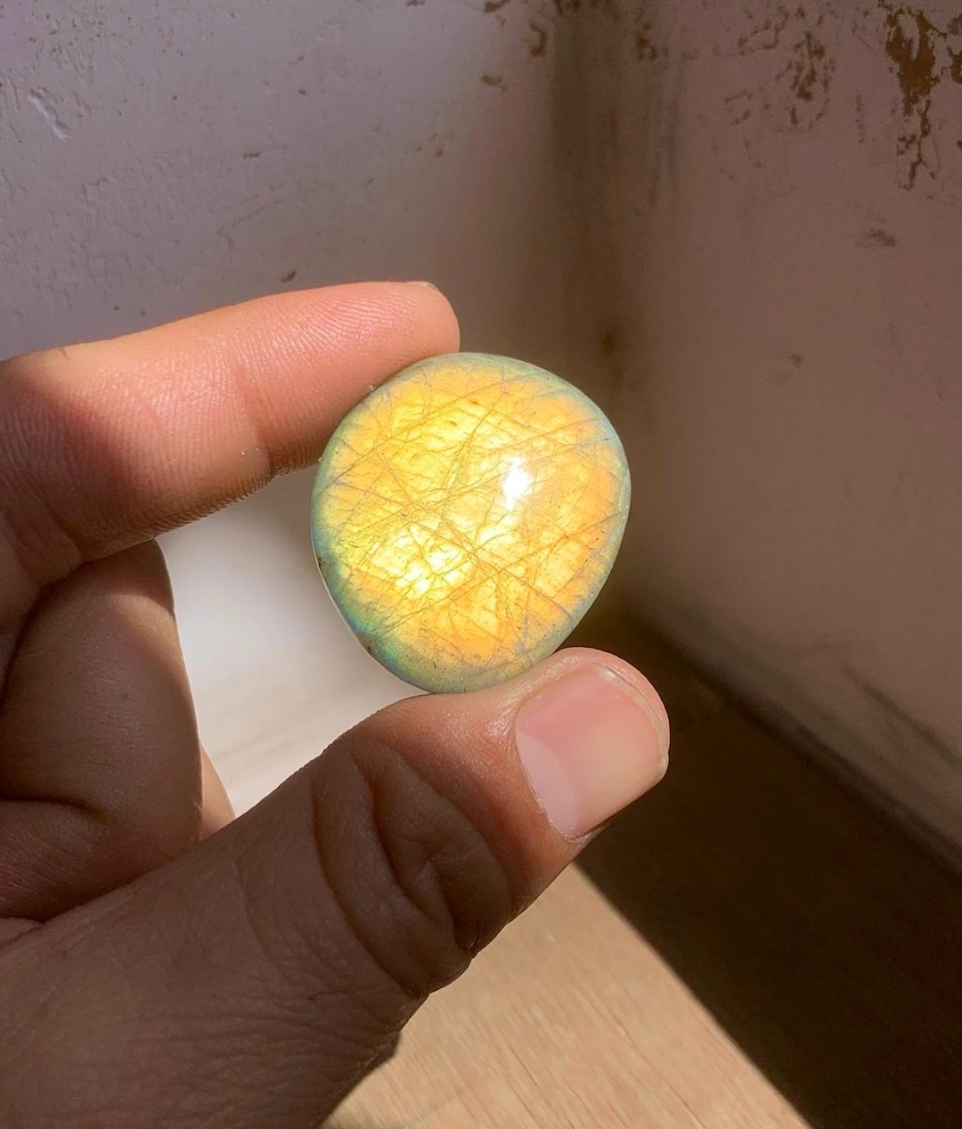AAA Natural Spectrolite Yellow Labradorite Cabochon, Flashy Labradorite ...
