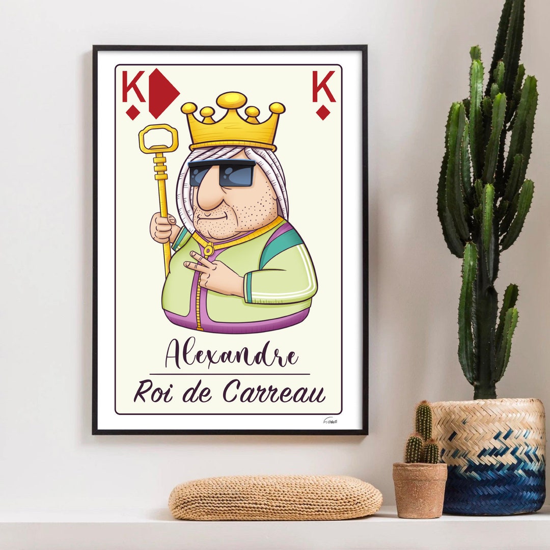 Personalized Illustration King, Queen and Valet F.gazo - Etsy