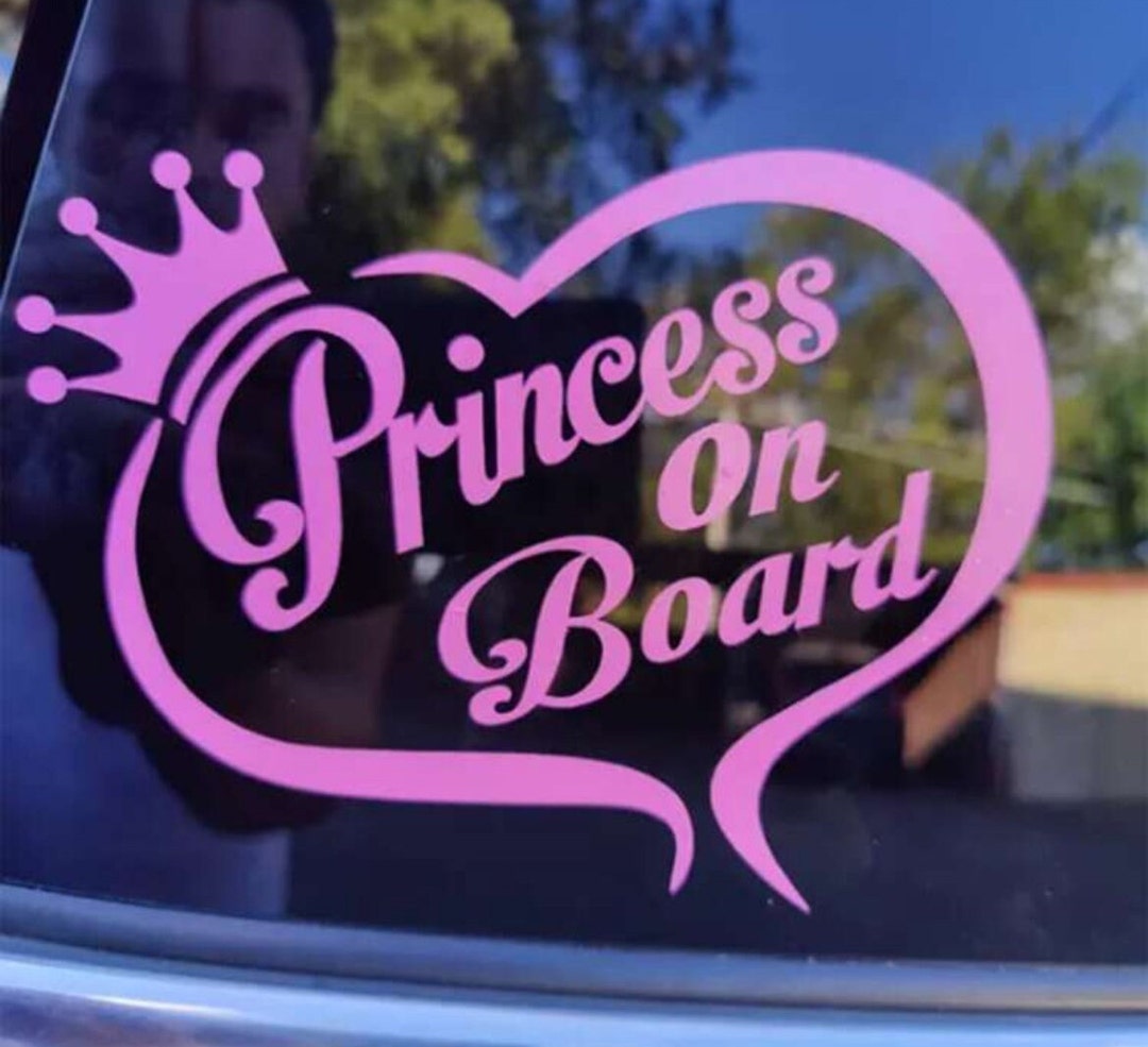 Princess on Board | Decal Vinyl Sticker | Cute Car Decal | Cute Car ...