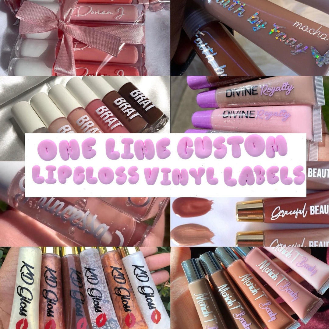 1 LINE Custom Font/logo Vinyl Lipgloss Labels - Etsy
