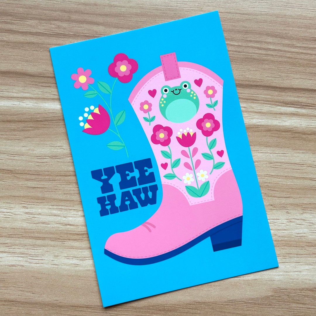 Frog Cowboy Boot Art Print | Yeehaw | Western Inspired | Ready to Frame ...