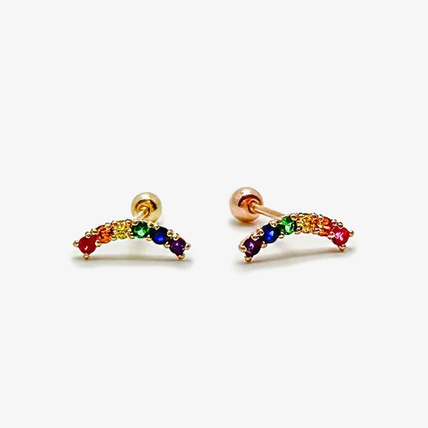 Rainbow Earrings - Etsy