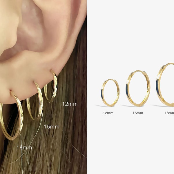 Solid Gold Hoops - Etsy