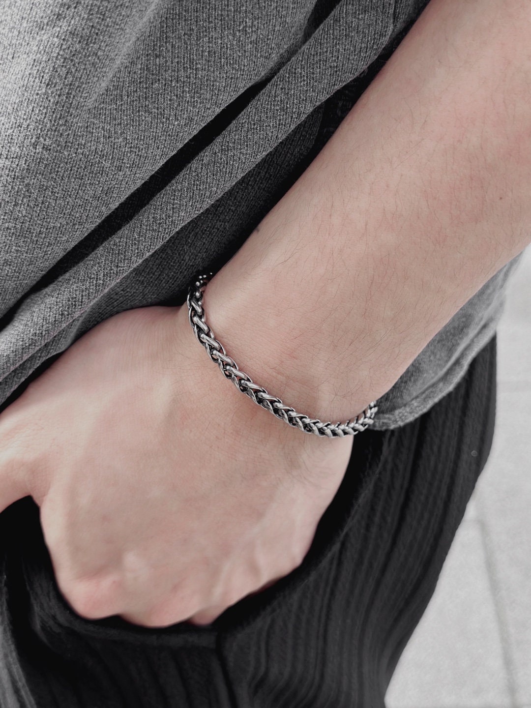Minimalist Dainty Stainless Steel Chain Bracelet ,men's Bracelet, Men's ...
