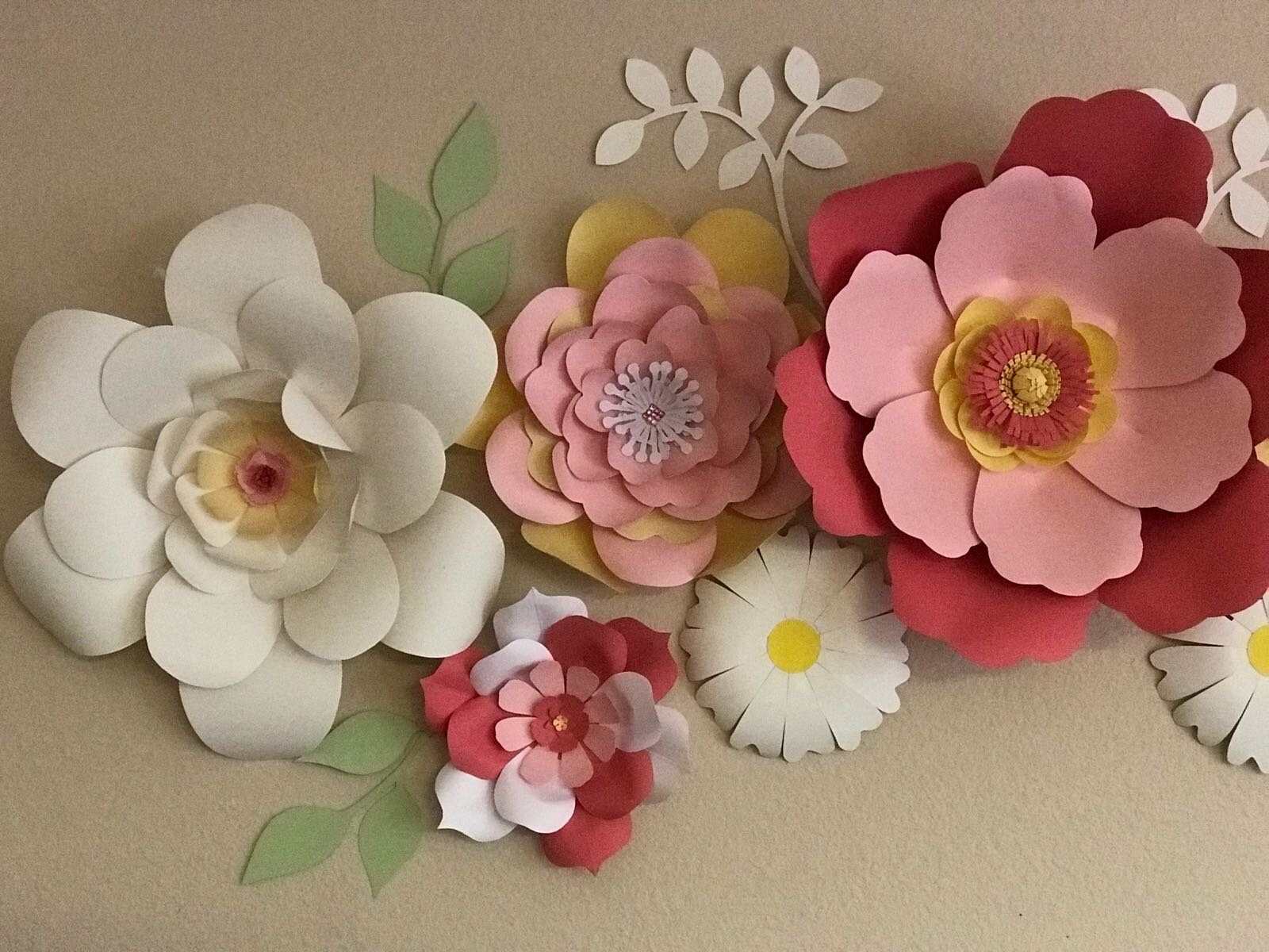 Large Paper Flowers Backdrop-paper Plowers Wall Decor Pastel Colors ...
