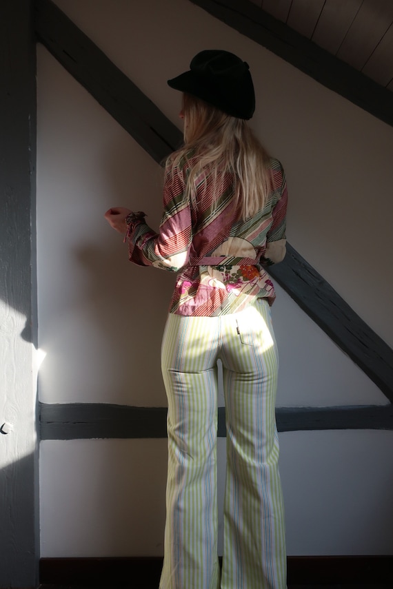 70s Levi's Miss Levi's flared trousers stripes pastel… - Gem
