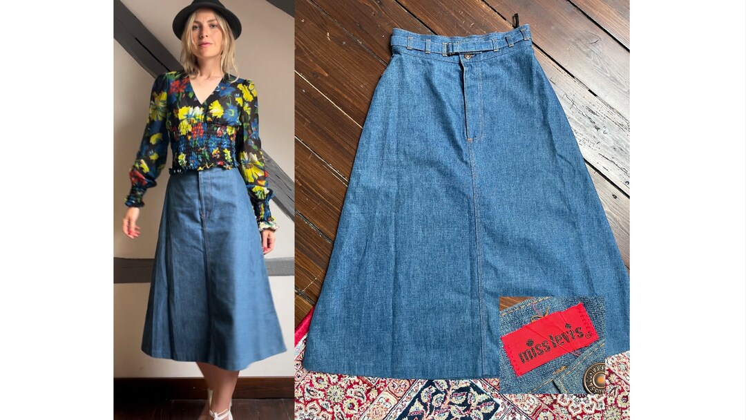 70s Miss Levis Denim Skirt Rare - Etsy