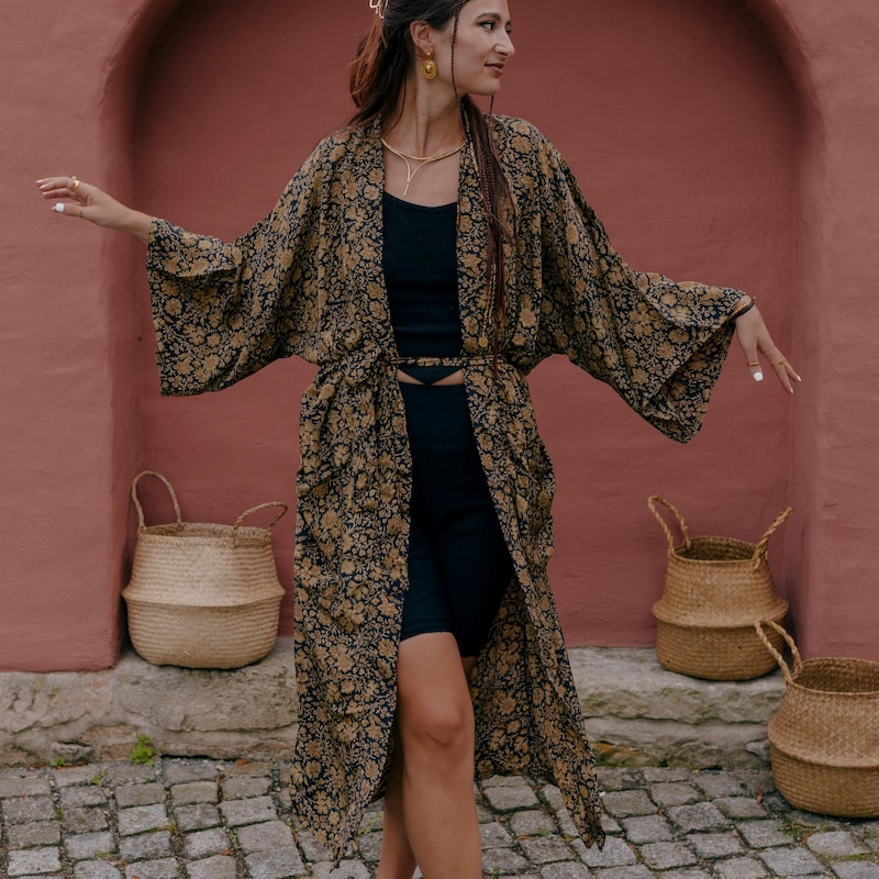 Viskose kimono lang - Etsy.de