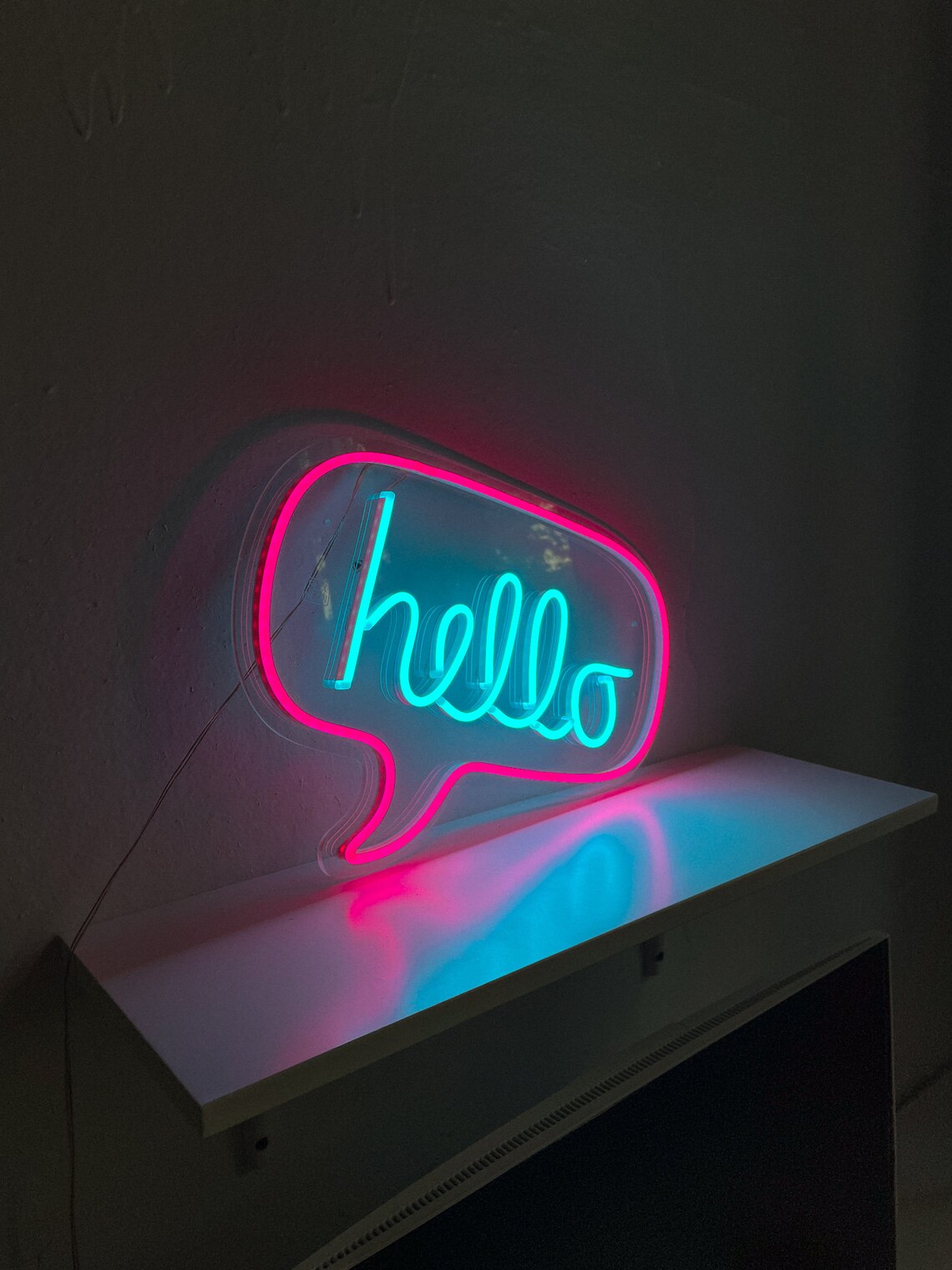 Hello Led Neon Sign Neon Light Lettering Neon Lamp Word Small Etsy