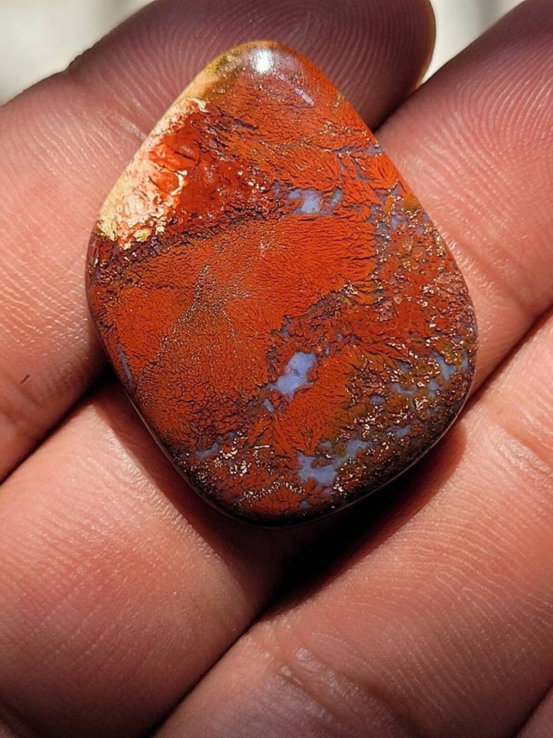 33.15 Red Moss Agate Gemstone/ Fancy Shape Red Moss Agate Stone ...